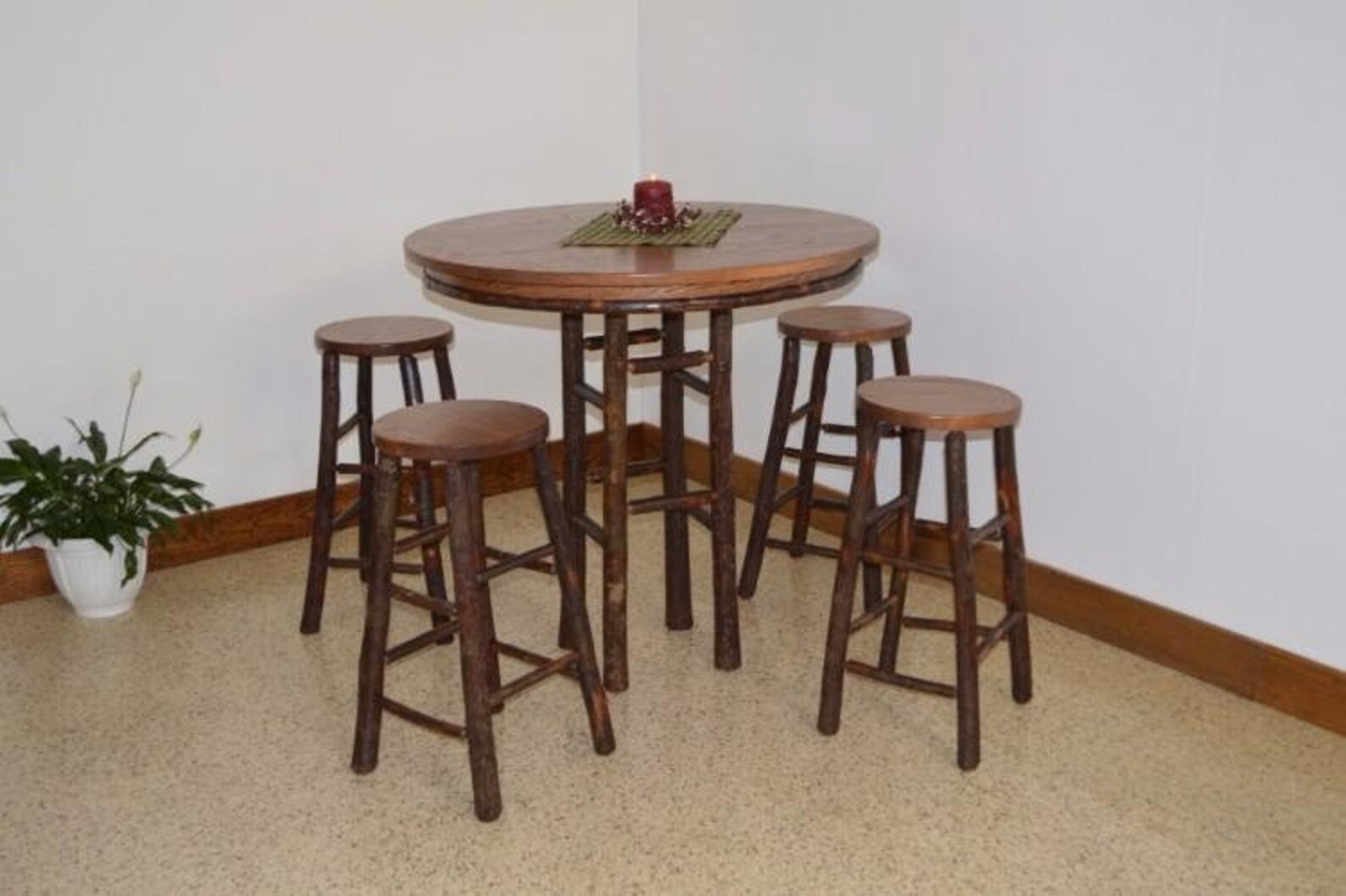 A&L Furniture Co. Amish-made Hickory 5-piece Bar Table Sets - Etsy