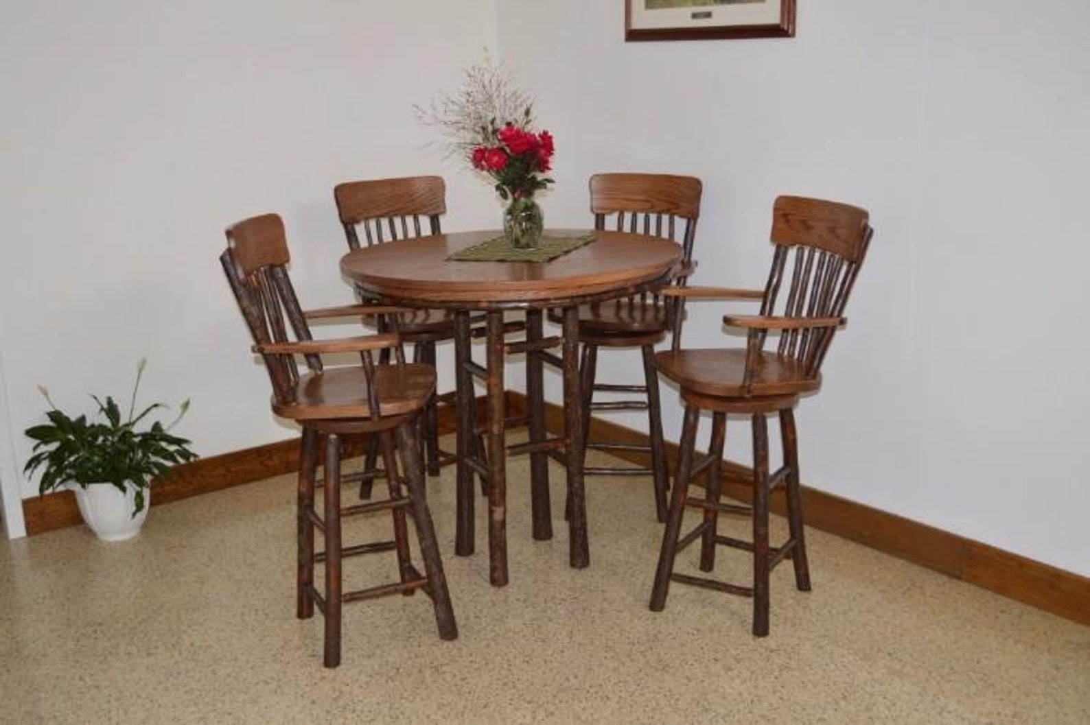A&L Furniture Co. Amish-made Hickory 5-piece Bar Table Sets - Etsy