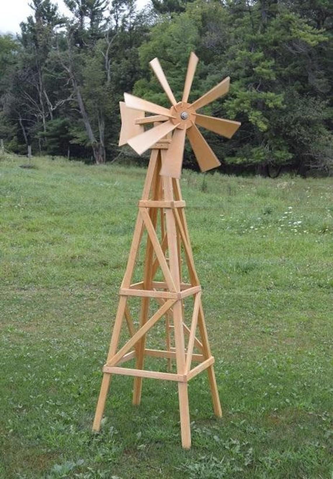 Amish-made 82 Stained Wooden Farm Windmill Yard - Etsy
