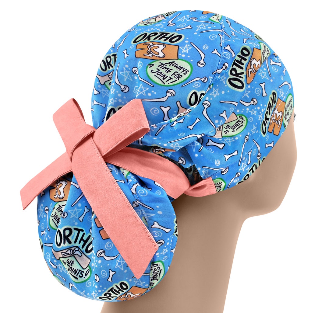 Scrub Cap Long Hair, Ponytail Nurse Cap, Bones Surgical Hats, Scrub Hat ...