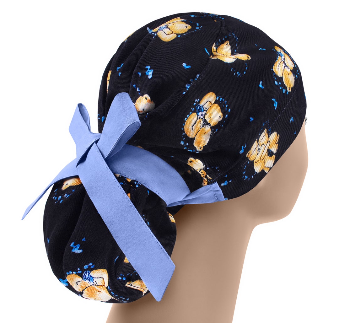 Scrub Caps Big Hair, Teddy Scrub Hats, Surgical Cap Women, Womens Scrub ...
