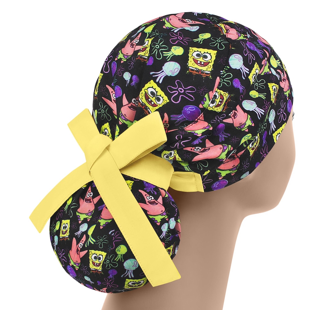 Funny Surgical Caps, Nurse Hat Big Hair, Scrub Cap Cute, Long Hair ...
