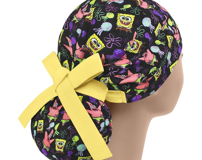 Funny Surgical Caps, Nurse Hat Big Hair, Scrub Cap Cute, Long Hair ...