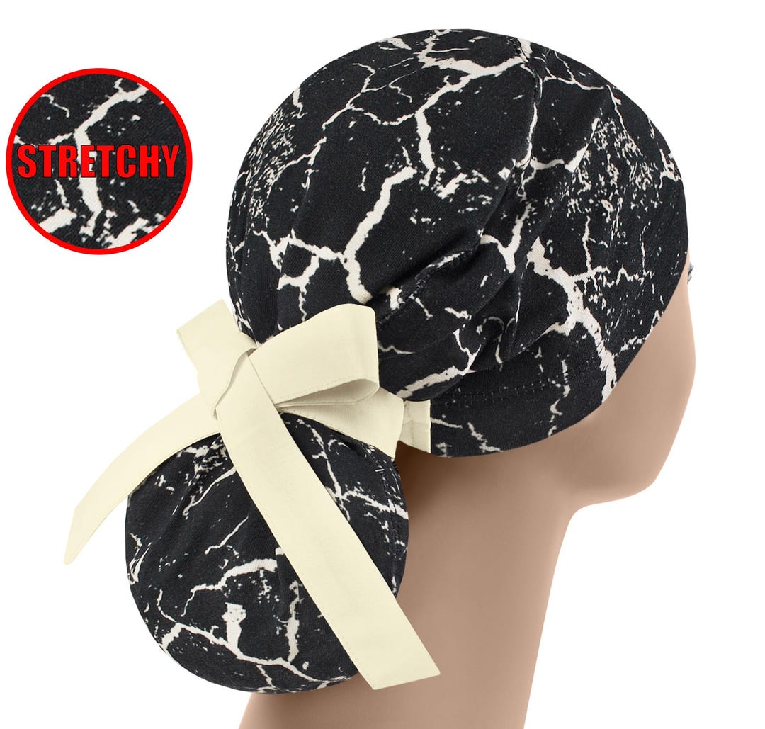 Scrub Caps Ponytail, Womens Surgical Cap, Black Nurse Hats, Surgeon ...
