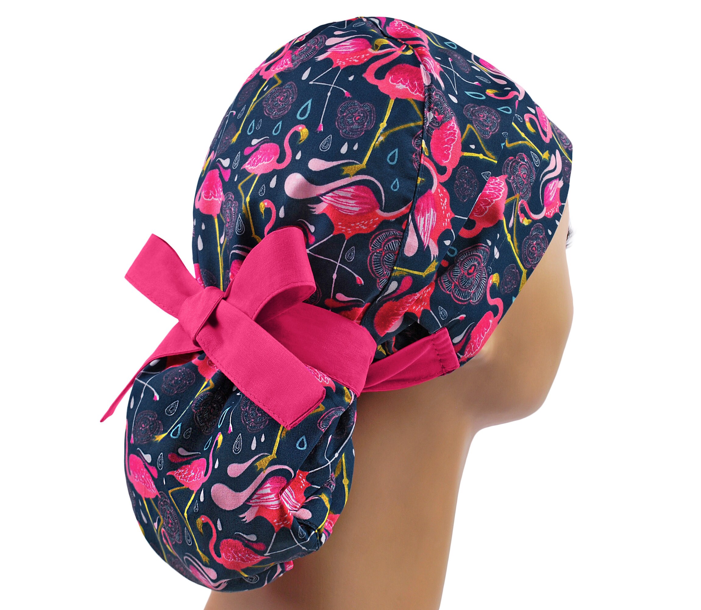 Satin Lined Ponytail Scrub Caps Surgical Cap Women Scrub - Etsy