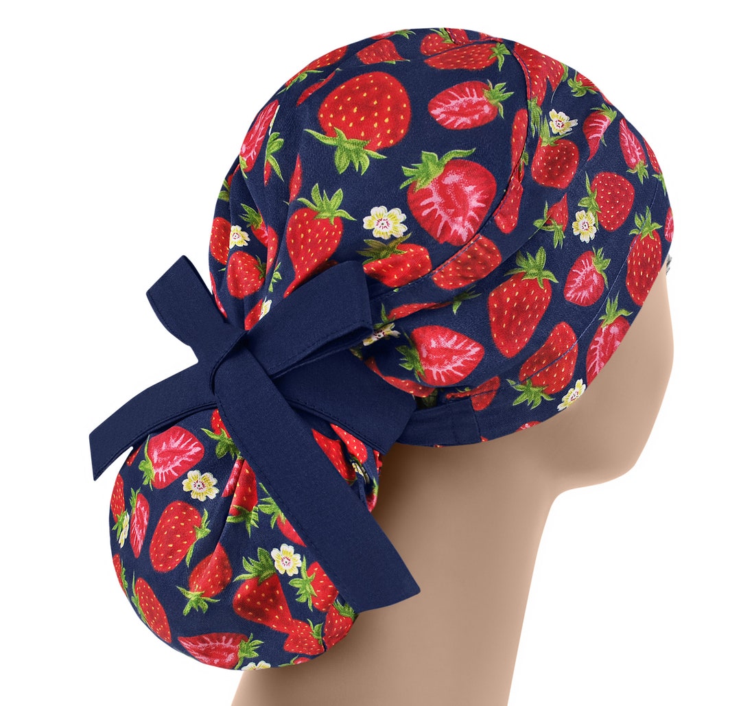 Nurse Cap Ponytail, Surgical Hat Berries, Doctor Cap Long Hair, Scrub ...