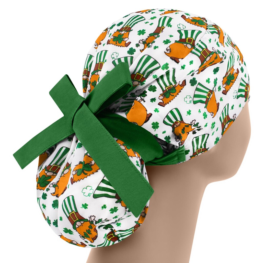 Surgical Caps Clover, Nurse Hat Leprechaun, Scrub Cap Shamrock, St ...