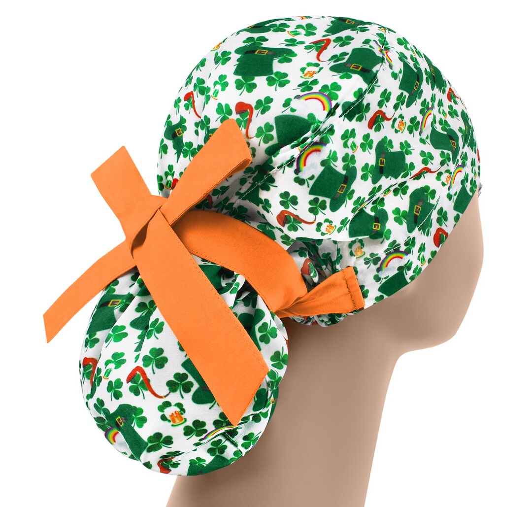Surgical Caps Clover, Nurse Hat Leprechaun, Scrub Cap Shamrock, St ...