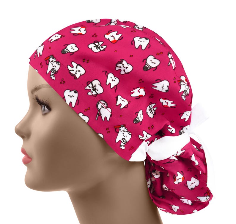 Scrub Caps Ponytail, Teeth Surgical Cap, Scrub Hats for Women, Nurse ...