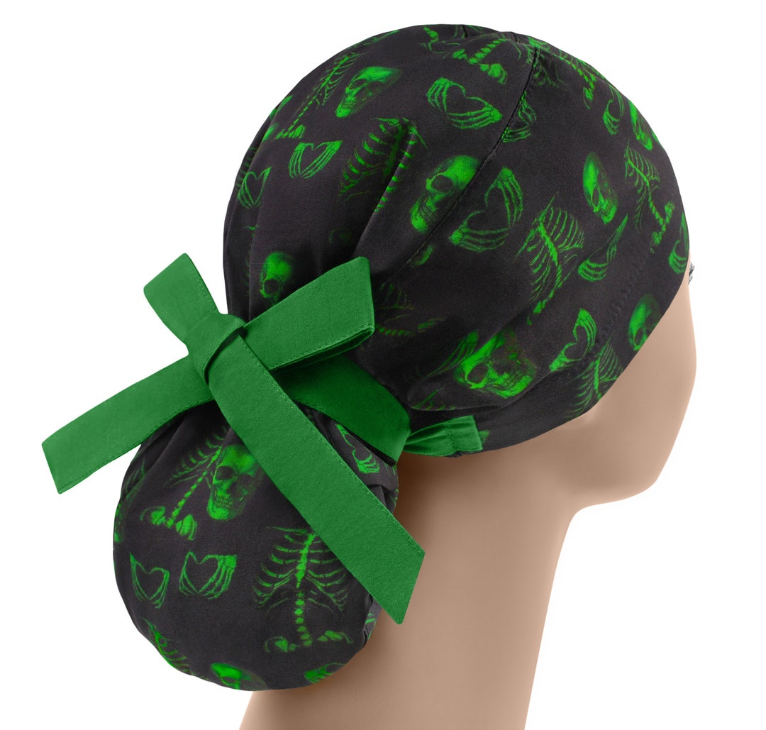 Scrub Cap Skeleton, Ponytail Nurse Cap, Spine Surgical Hats, Scrub Hat ...