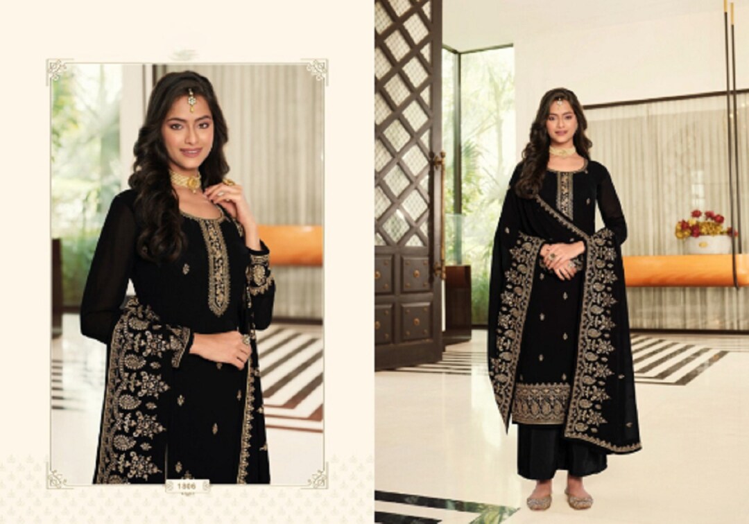 Straight Shalwar Kameez Palazzo Suit Heavy Embroidery Worked Pakistani Eid-ramadan Wear Designer ...
