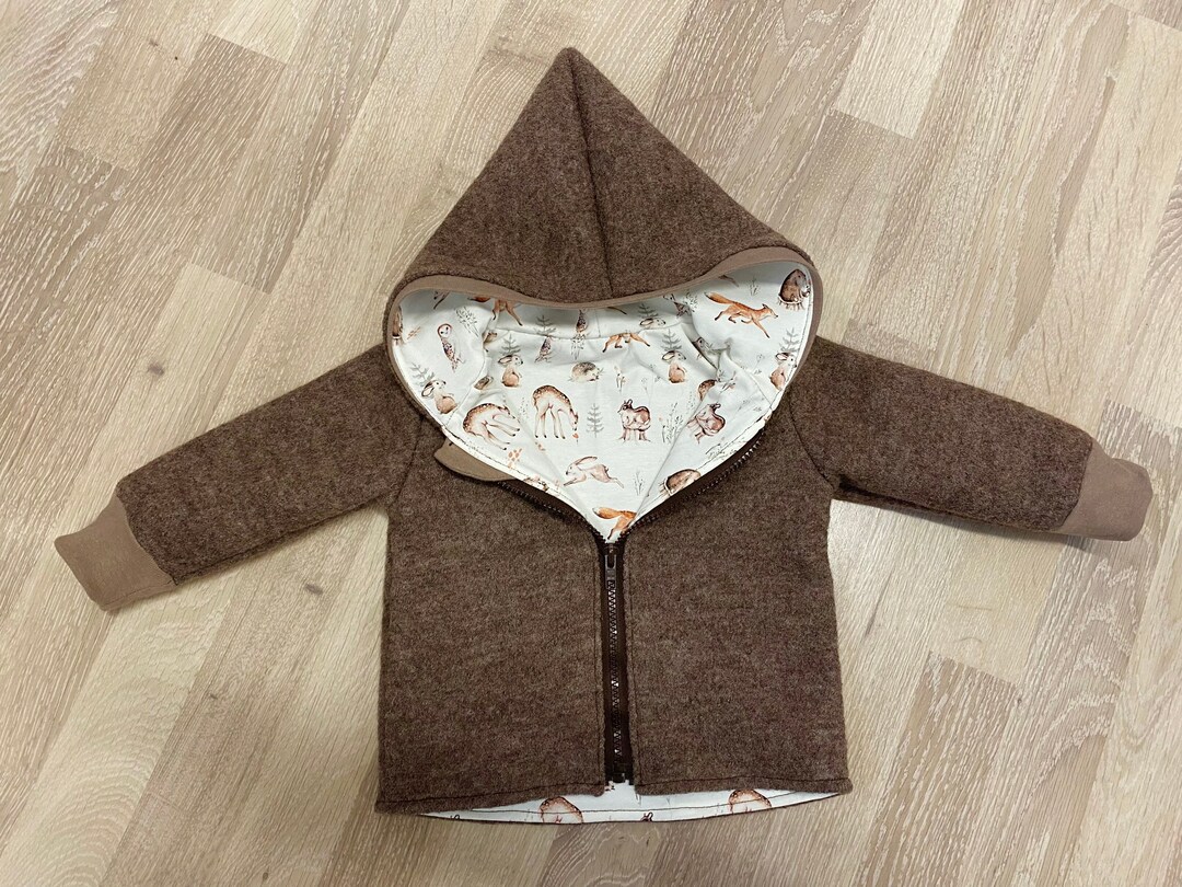 Walk Jacket Walk Brown Mottled Cuffs Dark Beige Forest Animals With ...