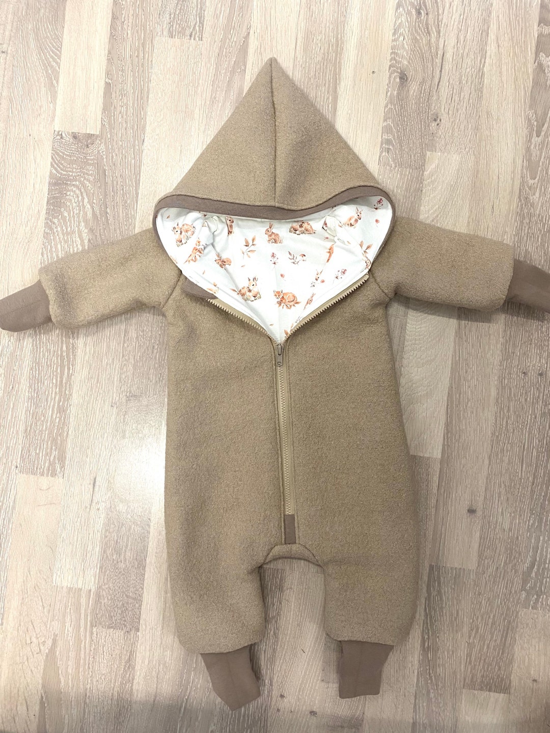 Walk Suit Walk Overall Beige Cuffs in Dark Beige Forest Animals No. 14 ...