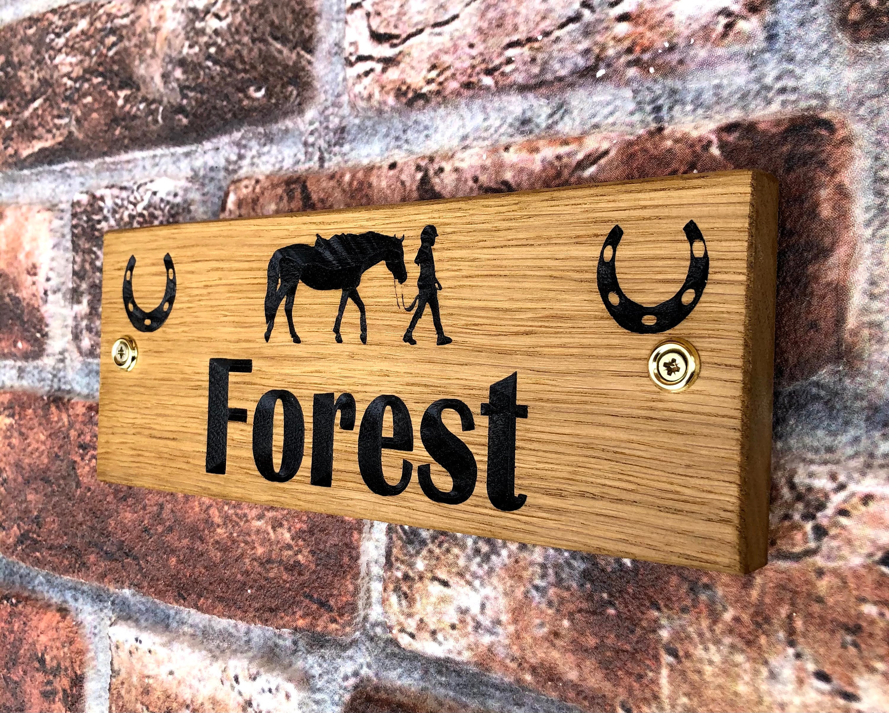 Personalised Horse Stable/Stall Name Sign with Horse & Girl | Etsy