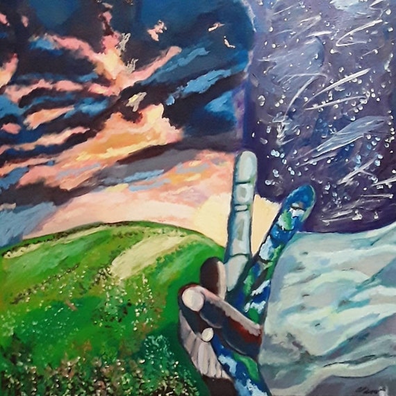 Original World Peace P.E.A.C.E Painting Art Print Wall Art Etsy UK