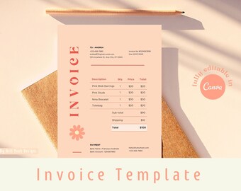 Invoice Template Fully Editable in Canva - Etsy