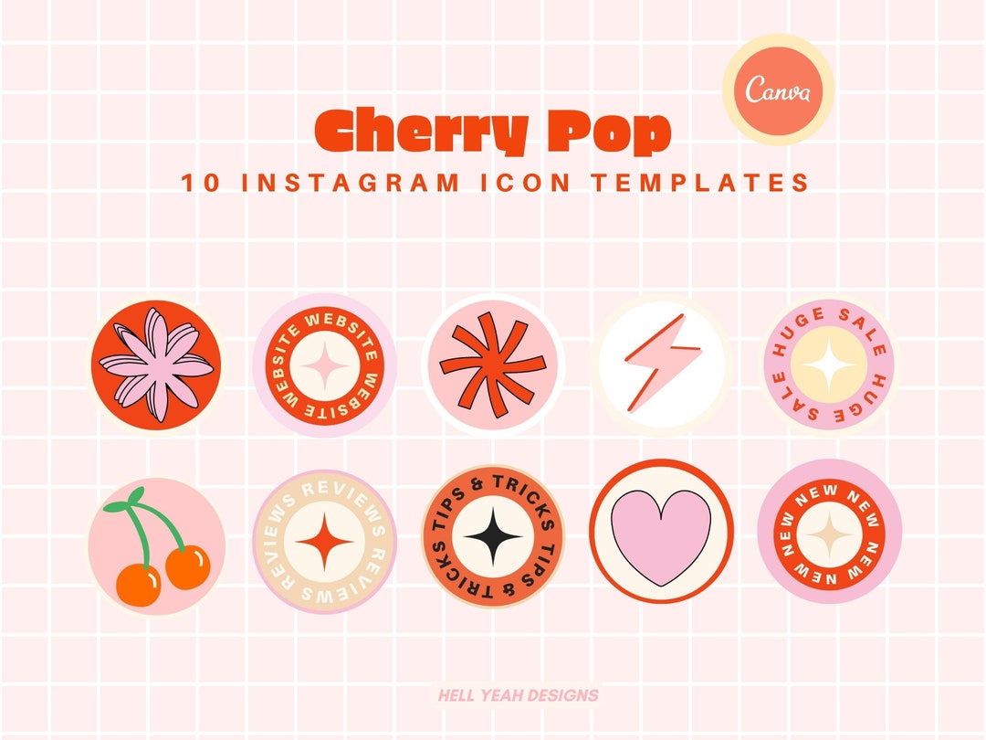 Funky Instagram Icon Covers, Canva Templates - Etsy