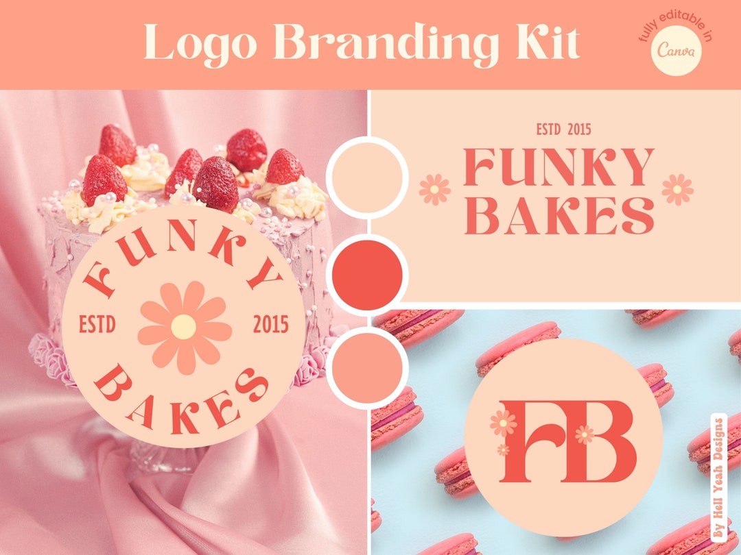 Pre-made Logo Templates, Editable Canva Logo Designs, Funky Retro Logo ...
