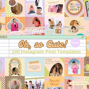 100 Super Cute Instagram Post Templates Canva - Etsy