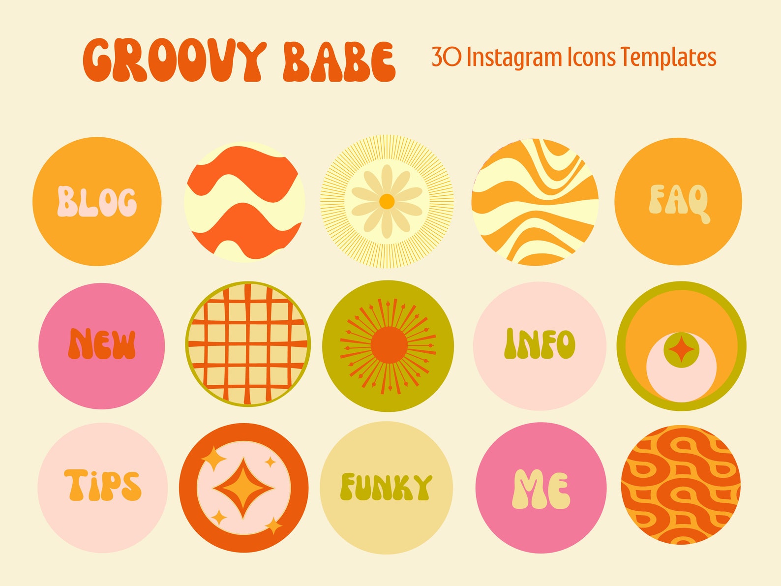 Funky Retro Instagram Icon Highlight Covers - Etsy