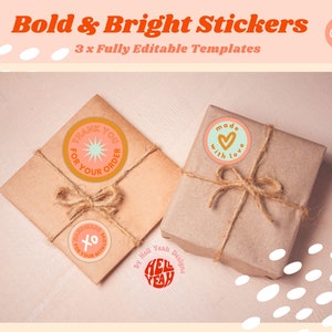 Bold Stickers, Thank You Labels, Pink Packaging Stickers Print It ...