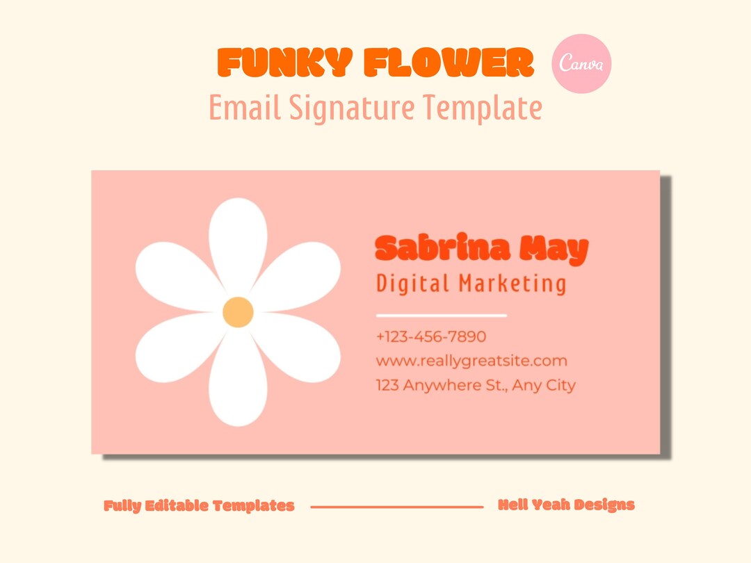 Funky Email Signature Template Design, Edtable in Canva - Etsy