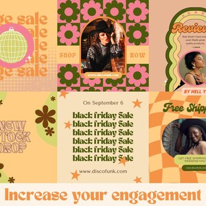 Disco Cowgirl Instagram Bundle, Editable Canva Templates - Etsy
