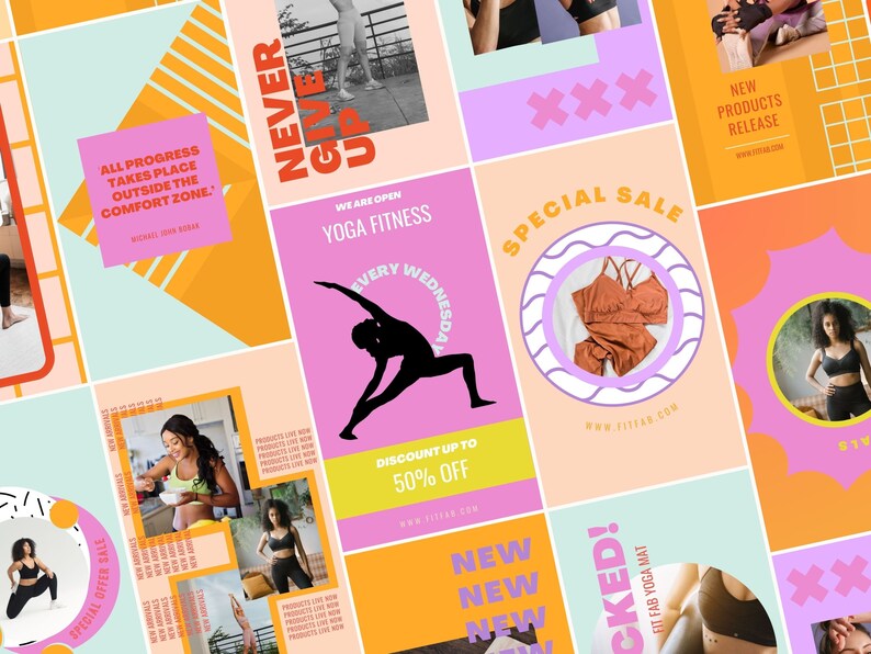 Funky Instagram Story Templates Canva Trendy Instagram - Etsy