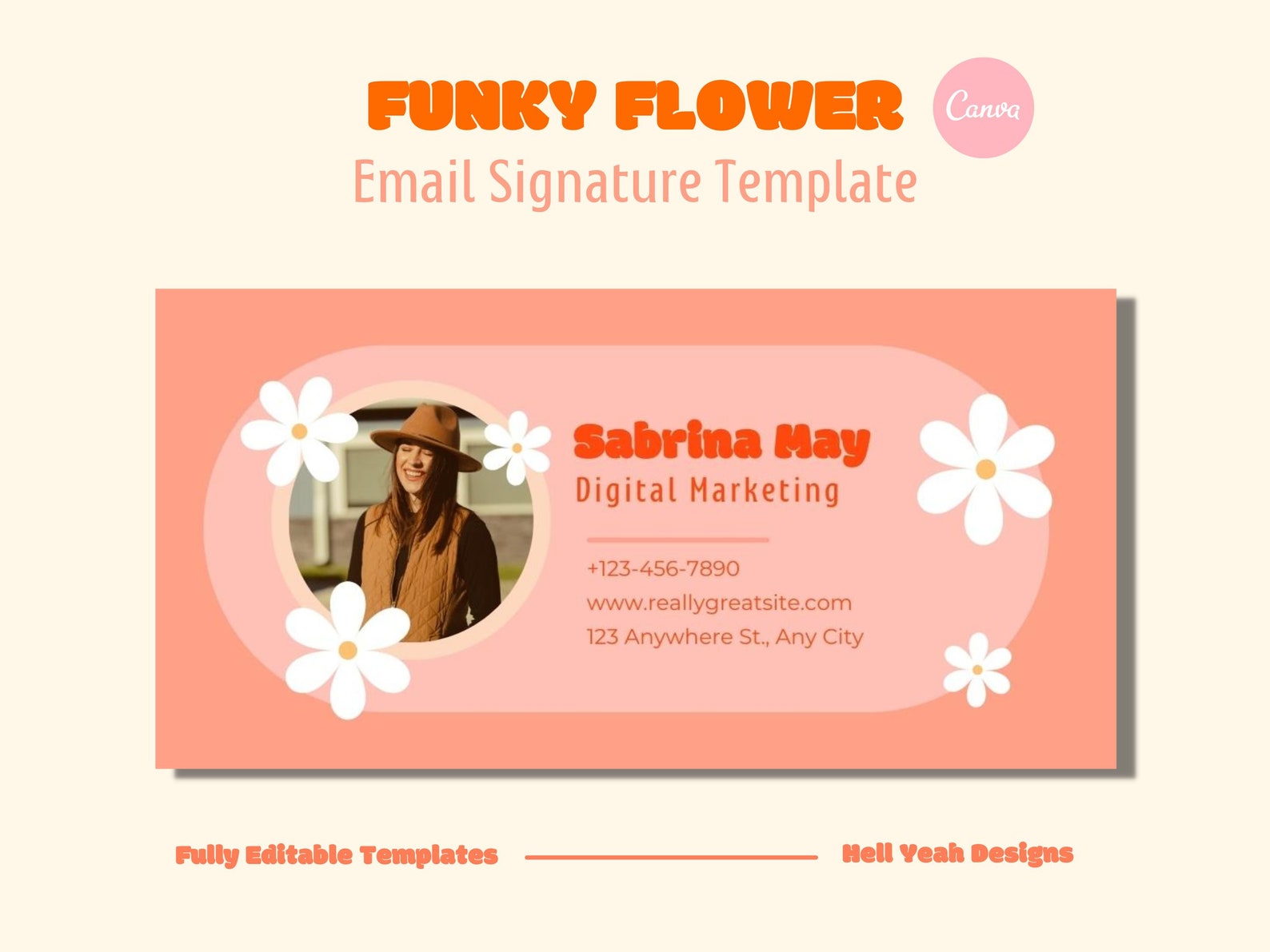 Funky Email Signature Template Design, Edtable in Canva - Etsy