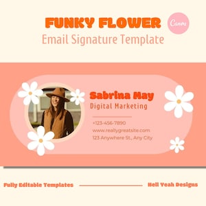 Funky Email Signature Template Design, Edtable in Canva - Etsy