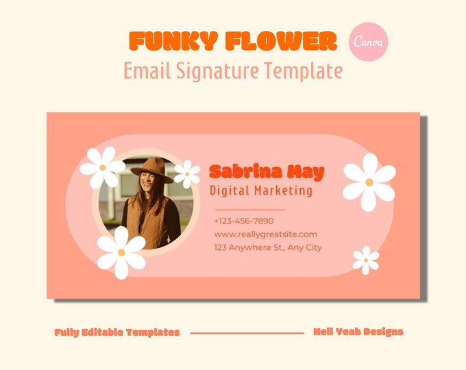 Funky Email Signature Template Design, Edtable in Canva - Etsy