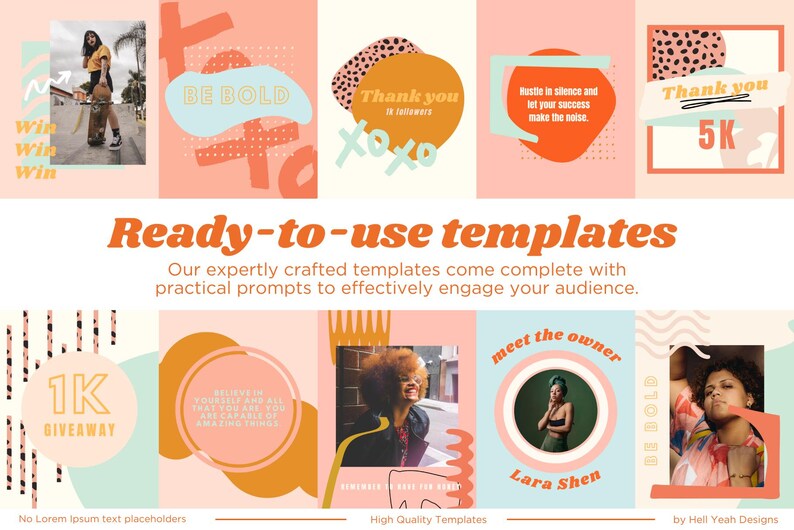 50 Bold & Bright Instagram Post Templates Canva - Etsy