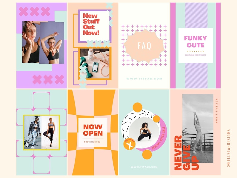 Funky Instagram Story Templates Canva Trendy Instagram - Etsy