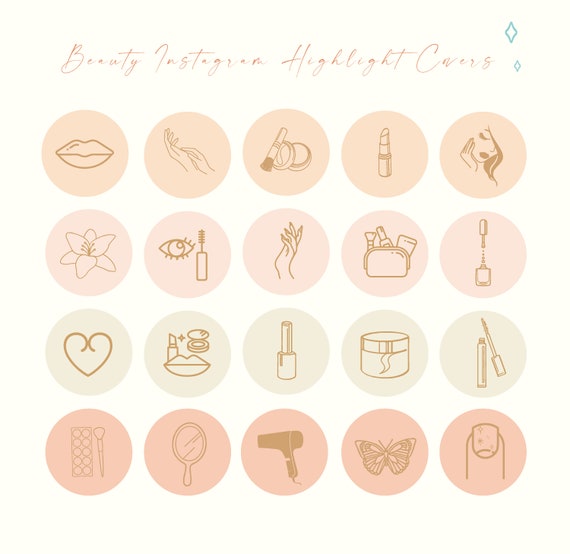 Beauty Instagram Story Highlight Icons Cosmetic Instagram | Etsy