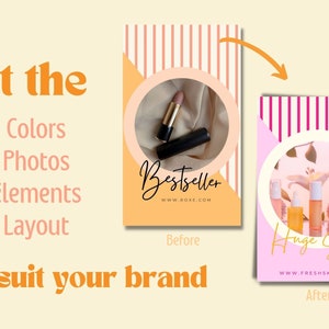 Peachy Pop Instagram Story Templates, Fully Editable in Canva - Etsy