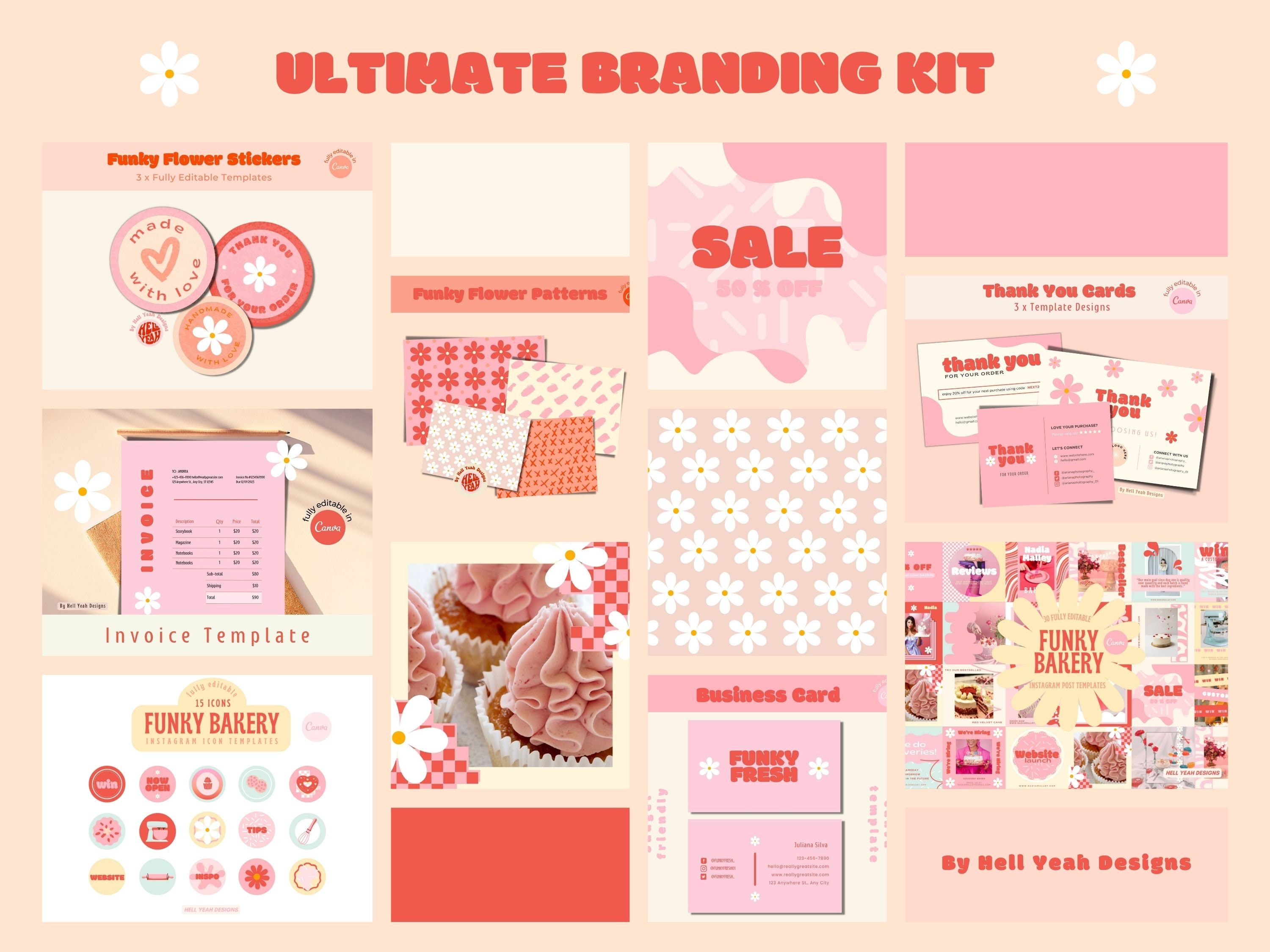 Funky Flower Branding Kit - Etsy