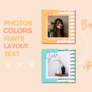 Peachy Pop! Instagram Post Templates Canva - Etsy
