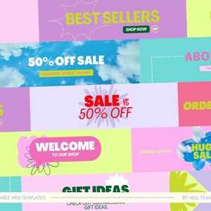 BOLD Website Banner Templates Bundle Fully Editable in Canva - Etsy