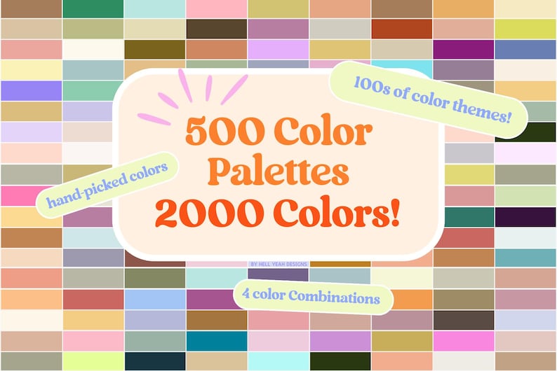500 Themed Color Palettes Bundle (digital Download) - Etsy