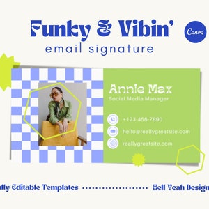 Funky Email Signature Template Design, Edtable in Canva - Etsy