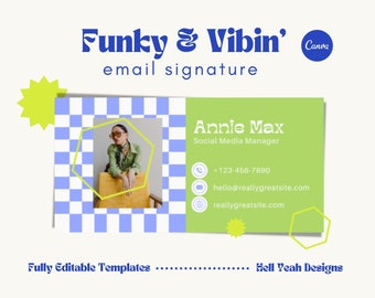 Retro Email Signature Template Design, Edtable in Canva - Etsy
