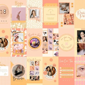 Peachy Pop Instagram Story Templates, Fully Editable in Canva - Etsy