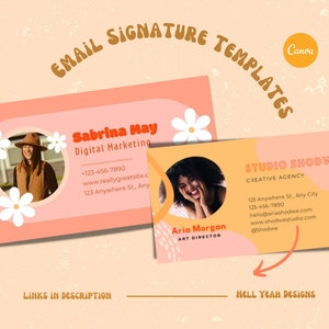 Retro Email Signature Template Design, Edtable in Canva - Etsy