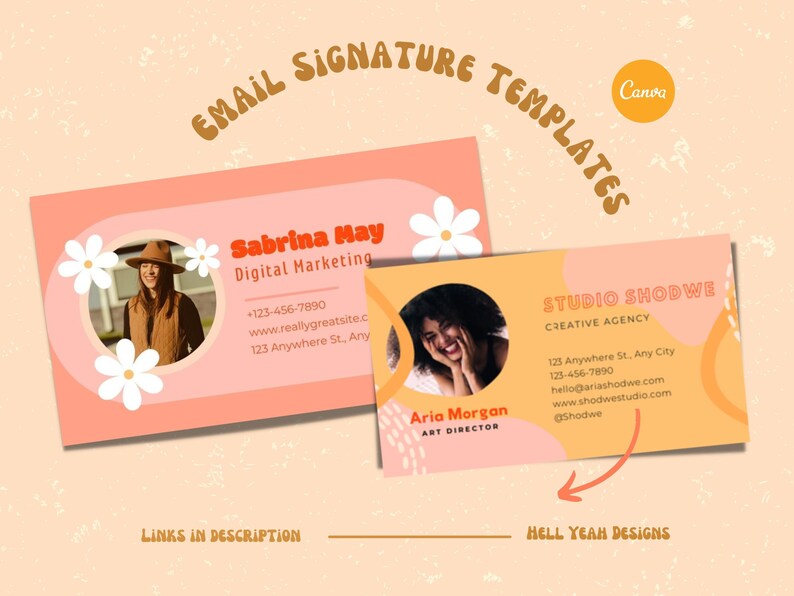 Retro Email Signature Template Design, Edtable in Canva - Etsy