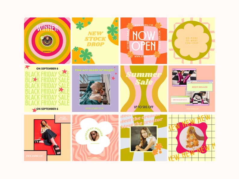 Holy Funk Instagram POST Templates Canva Colorful Funky - Etsy