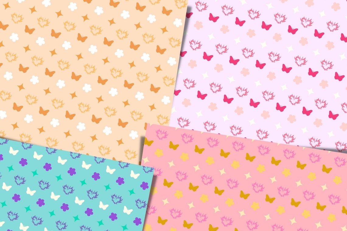 Y2K Pattern Tissue/wrapping Paper Design, Editable in Canva - Etsy