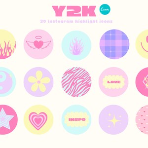 Y2K Instagram Highlight Covers Templates CANVA - Etsy