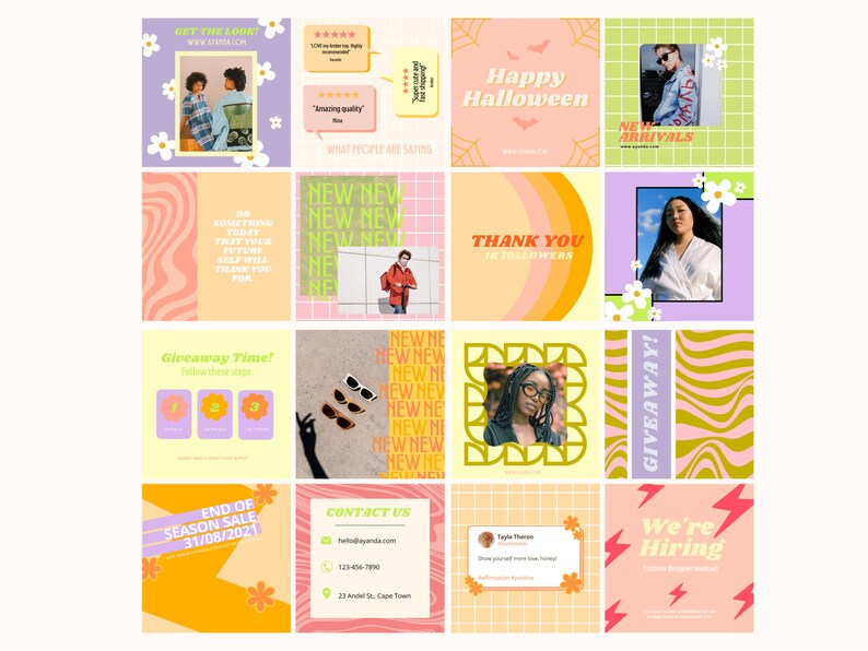 Holy Funk Instagram POST Templates Canva Colorful Funky - Etsy