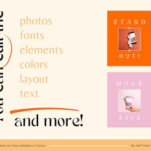 Coaching Post Templates Canva, Colorful Funky Instagram Templates - Etsy