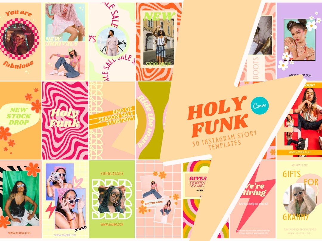 Holy Funk Instagram Story Templates Canva Colorful Funky - Etsy UK